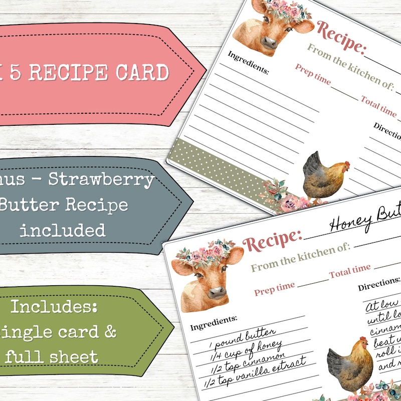 Pioneer Woman Recipe Card - Etsy