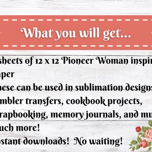 Pioneer Woman Inspired Digital Paper, Digital Scrapbook Paper ...