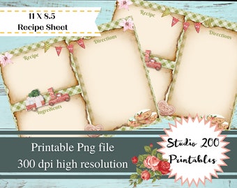 Pioneer Woman Inspired Recipe Sheets Farmhouse Design - Etsy