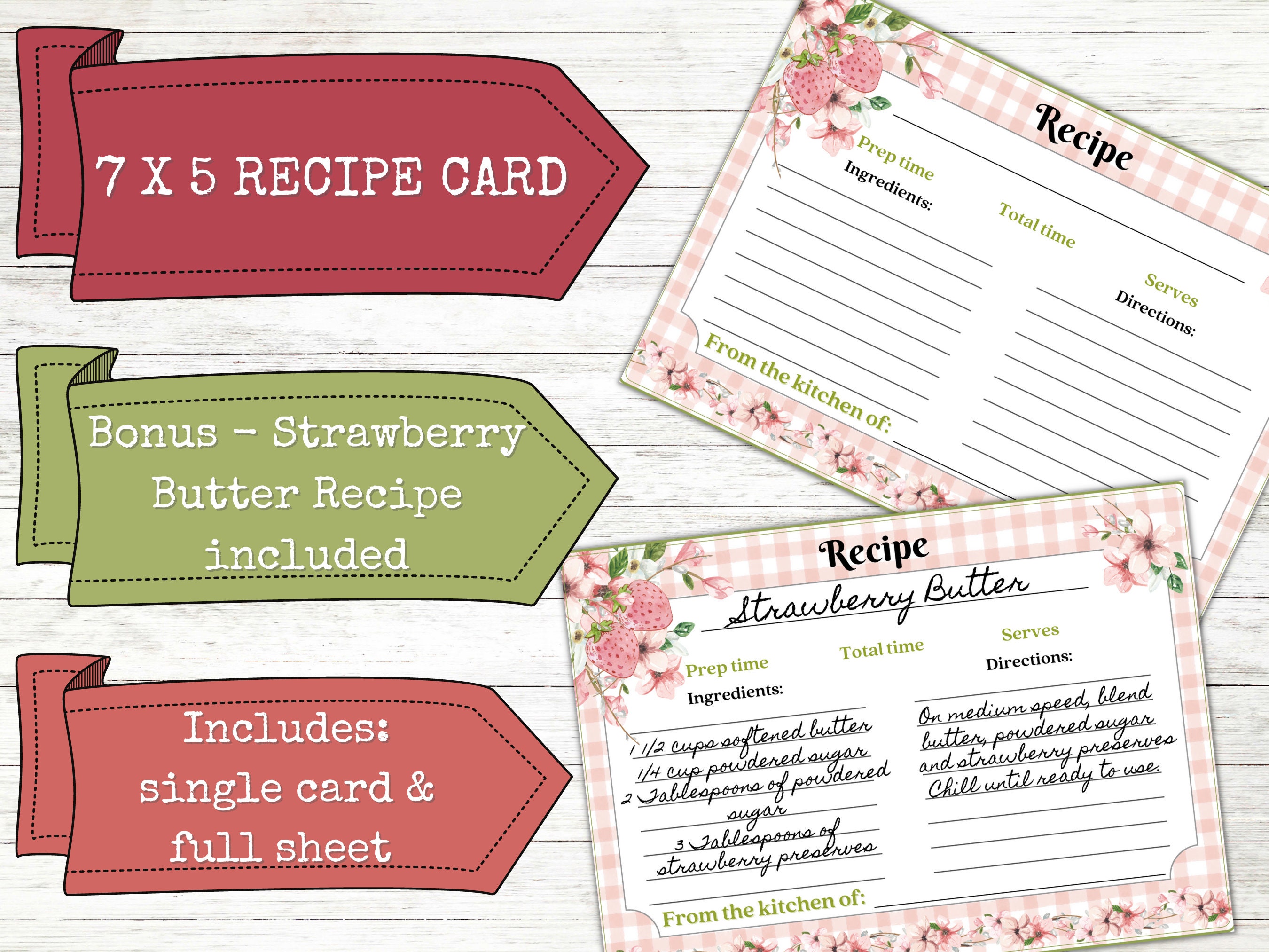 Recipe Card, Farmhouse Design, Pioneer Woman Inspired, Scrapbook ...