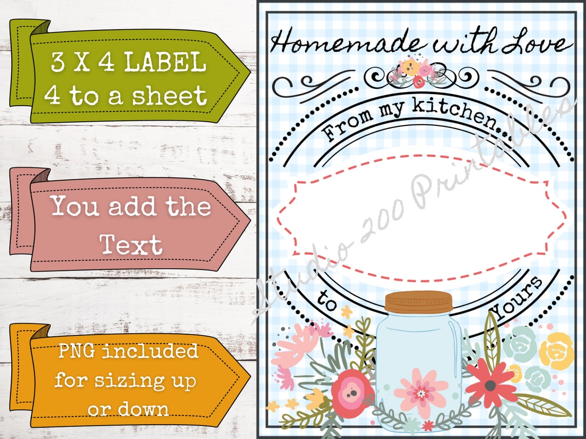 Farmhouse Canning Labels: DIY Mason Jar Gift Tags (digital Download) - Etsy