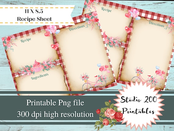 Pioneer Woman Inspired Recipe Sheets Farmhouse Design | Etsy