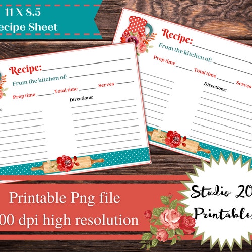 Printable Recipe Card Pioneer Woman Inspired Digital - Etsy