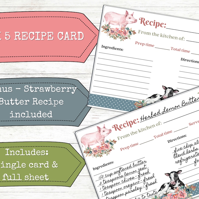 Pioneer Woman Recipe Card - Etsy