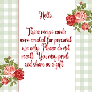 Pioneer Woman Inspired Recipe Cards: Farmhouse Floral Design (digital ...