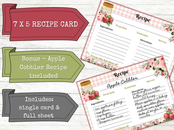 Recipe Card Farmhouse Design Pioneer Woman Inspired - Etsy