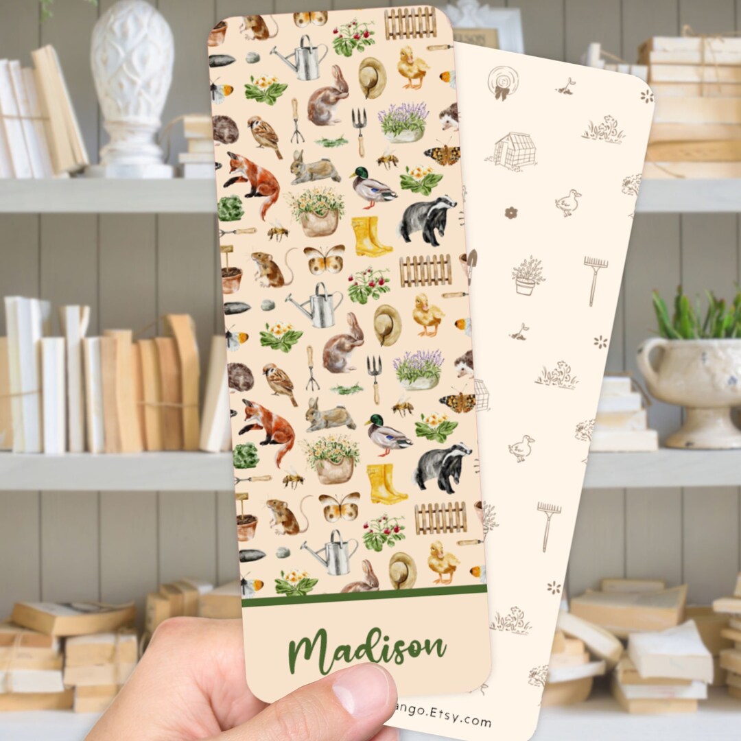 English Garden Bookmark, Laminated, Add a Name FOR FREE 24038 - Etsy