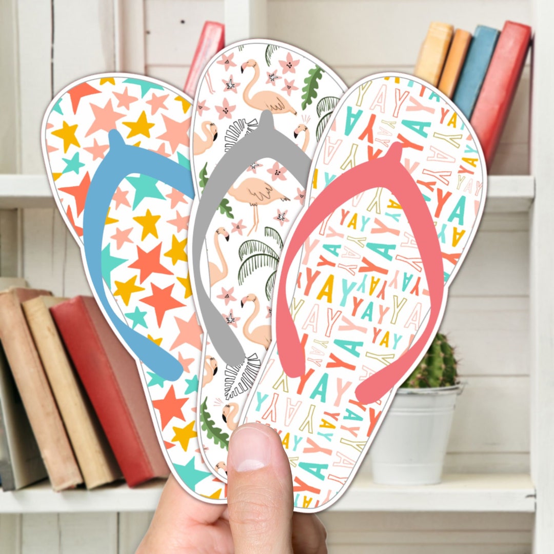 Cute Flip Flop Bookmarks, Summer Reading, Laminated 23124 - Etsy