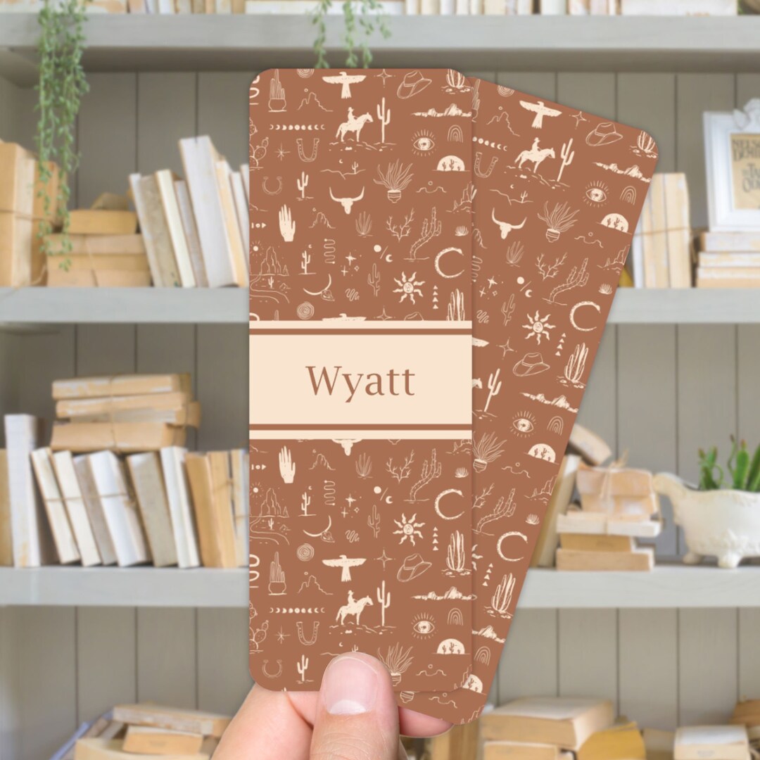 Southwestern Cowboy Bookmark, Laminated, Optional Name 24040 - Etsy