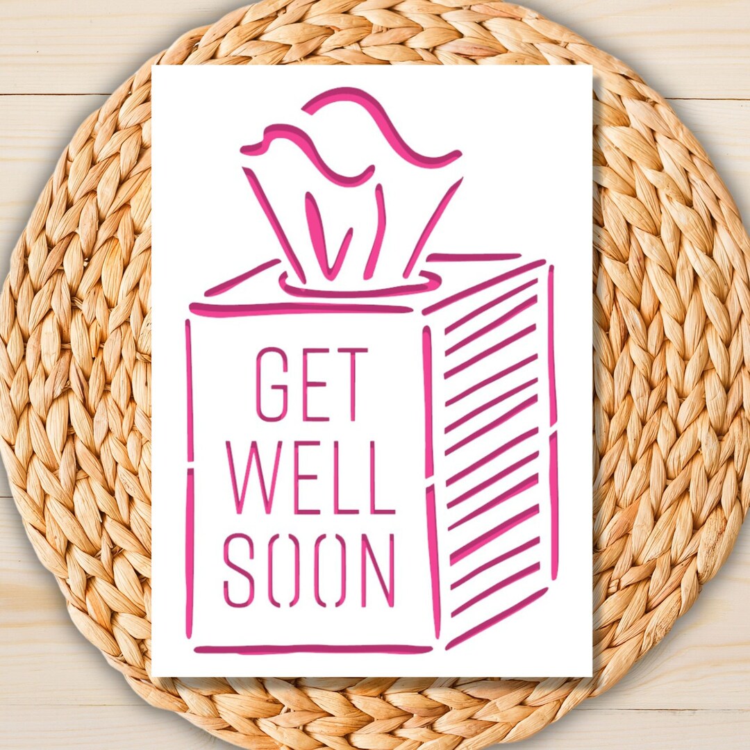 Get Well Card Cute Papercut Tissue Box Custom Color - Etsy