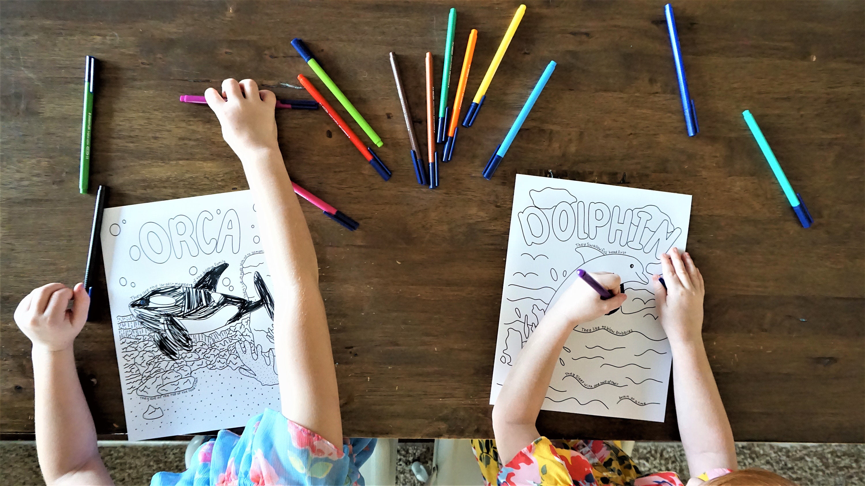 Ocean Whales and Fish Kids Coloring Pack | 11 Coloring Pages | Digital ...