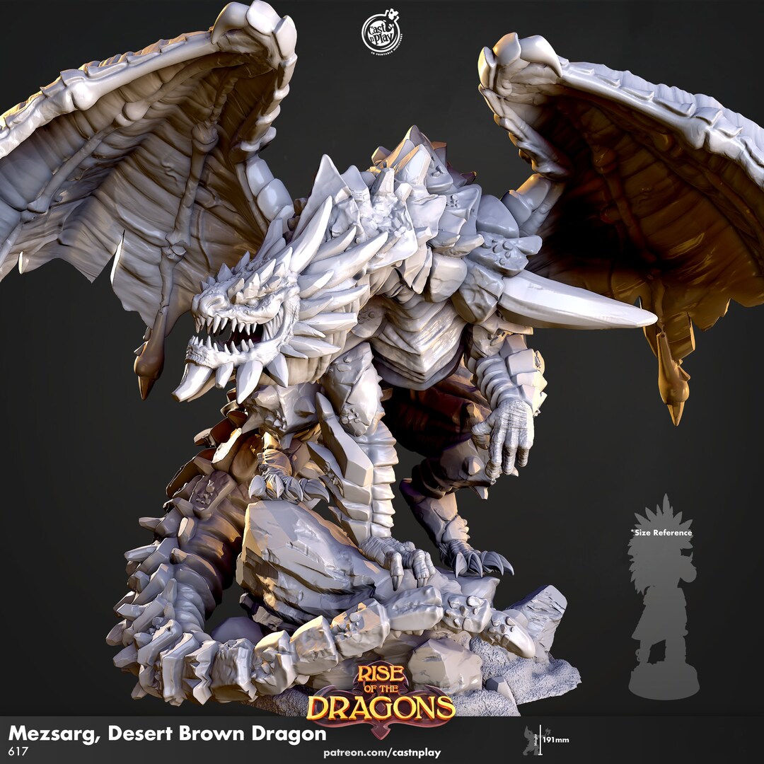 Mezsarg, Desert Brown Dragon D&D Dnd Dungeons and Dragons Wargaming 3D ...
