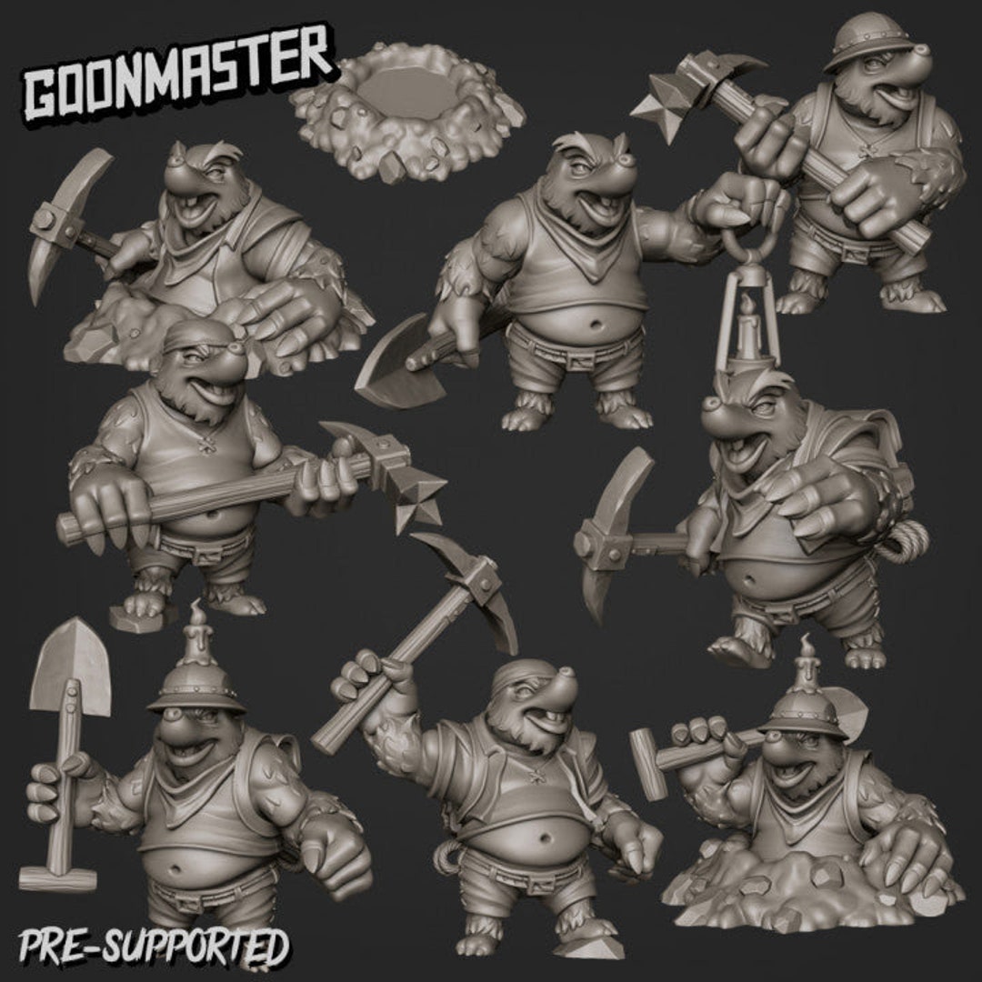 Moles Bundle D&D Dnd Dungeons and Dragons Wargaming 3D Printed Model ...