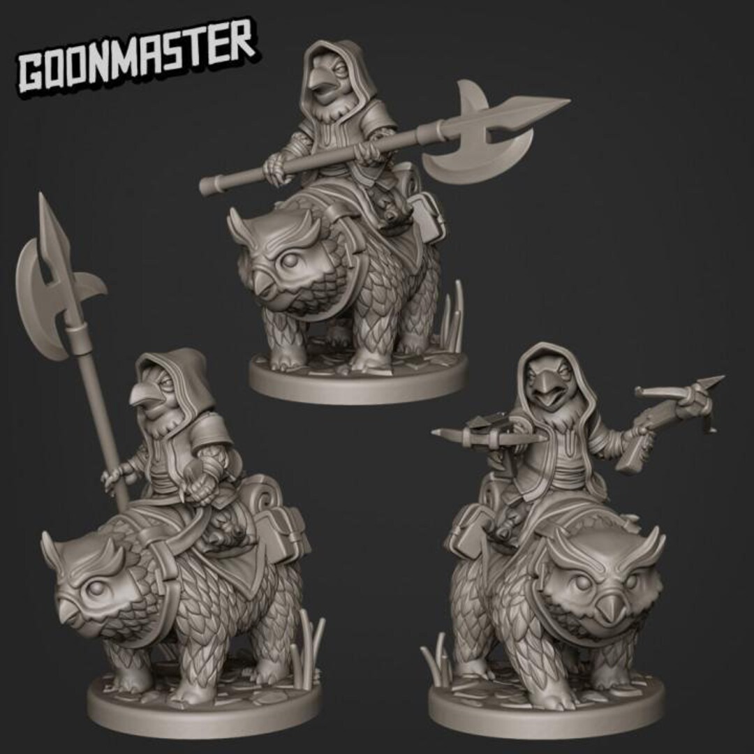 Crow Owlbear Rider Bundle D&D Dnd Dungeons and Dragons Wargaming 3D ...