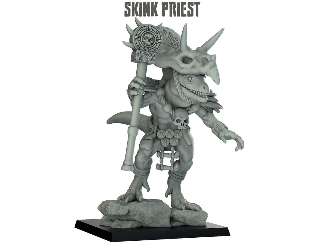 Skink Priest D&D Dnd Dungeons and Dragons Wargaming 3D Printed Model ...