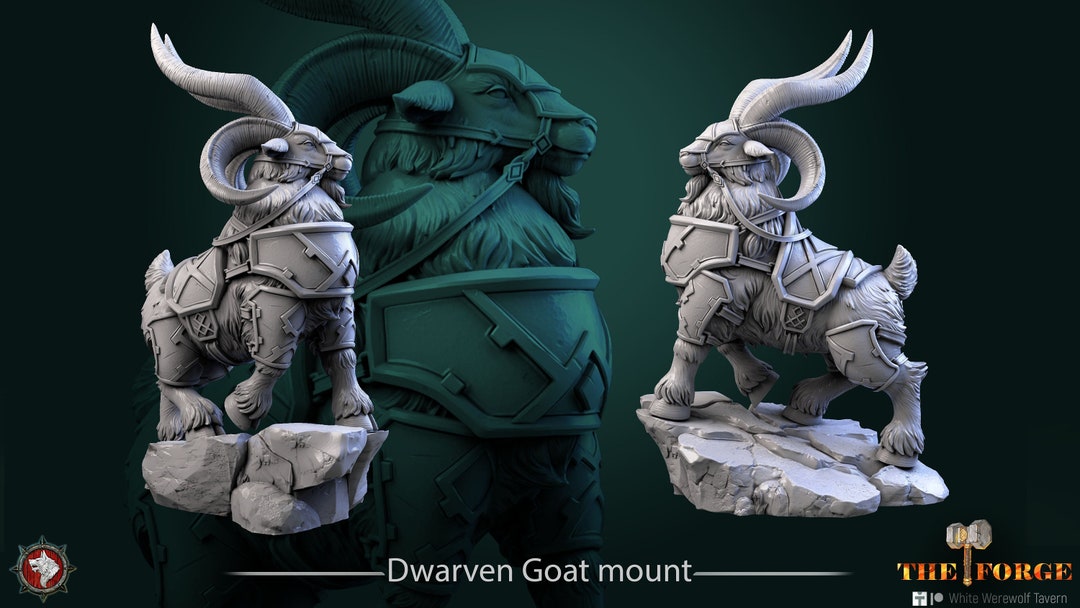 Dwarven Armored Goat D&D Dnd Dungeons and Dragons Wargaming 3D Printed ...