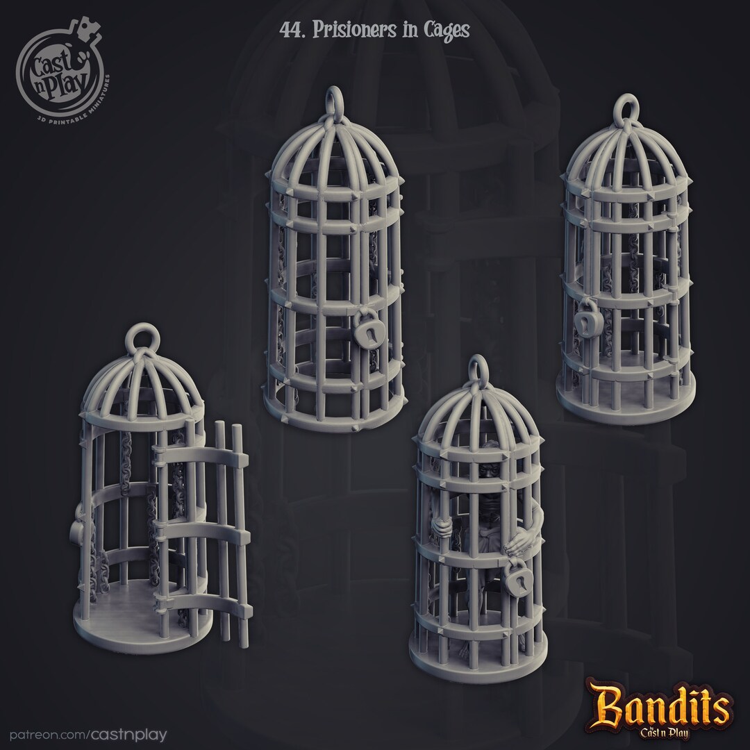 Prisoner Cages D&D Dnd Dungeons and Dragons Wargaming 3D Printed Model ...