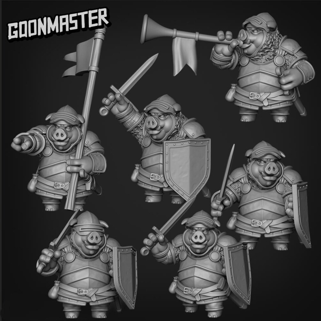 Pig Knight Bundle | D&D | Dnd | Dungeons and Dragons | Wargaming | 3D ...