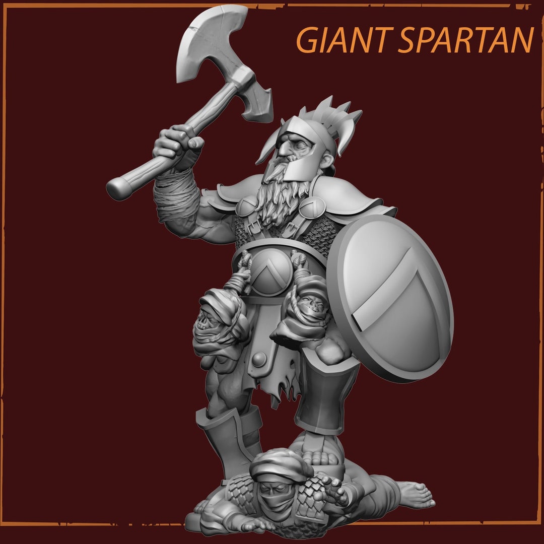 Giant Spartan D&D Dnd Dungeons and Dragons Wargaming 3D Printed Model ...