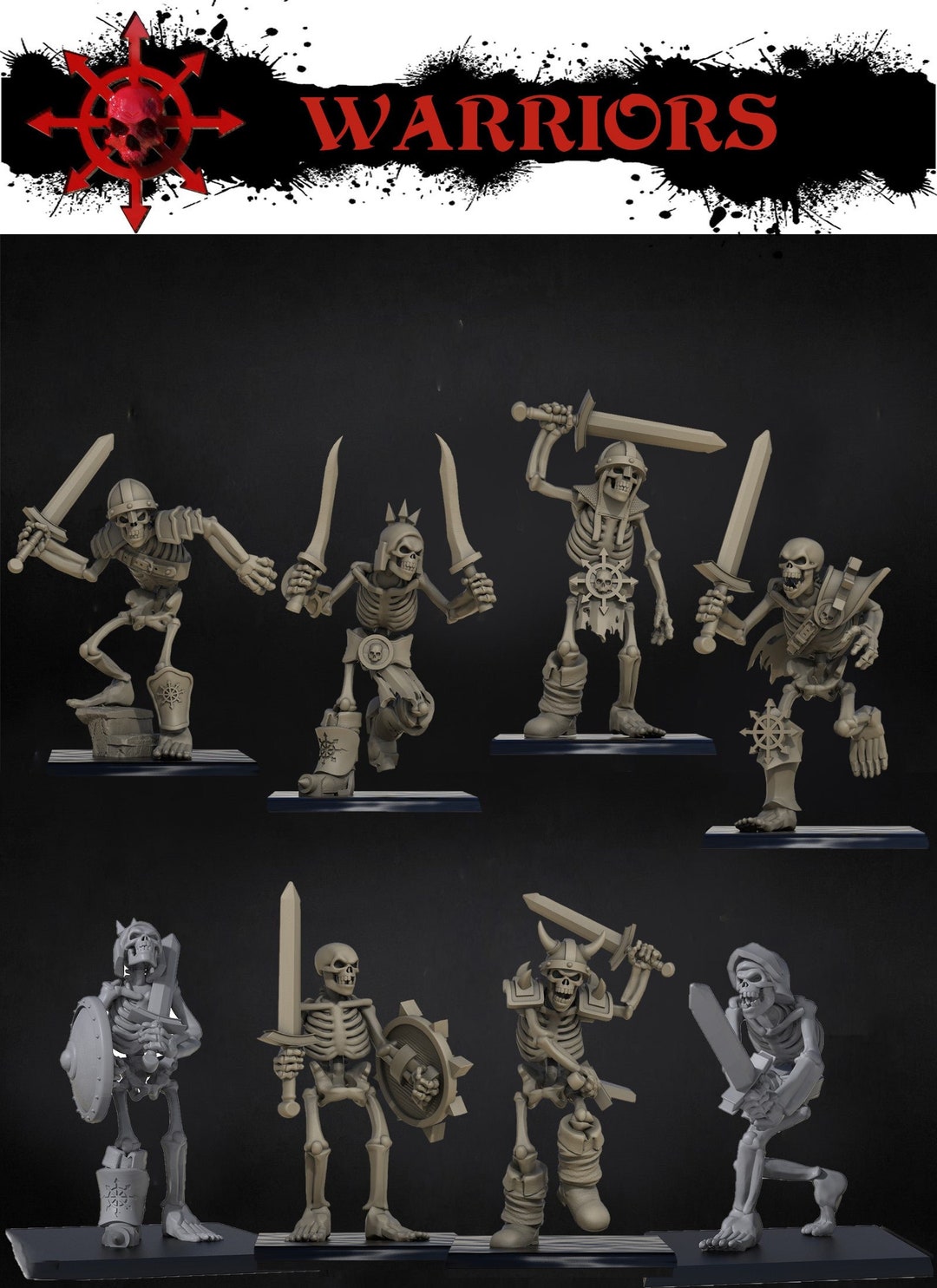 Skeletal Warrior Bundle D&D Dnd Dungeons and Dragons Wargaming 3D ...