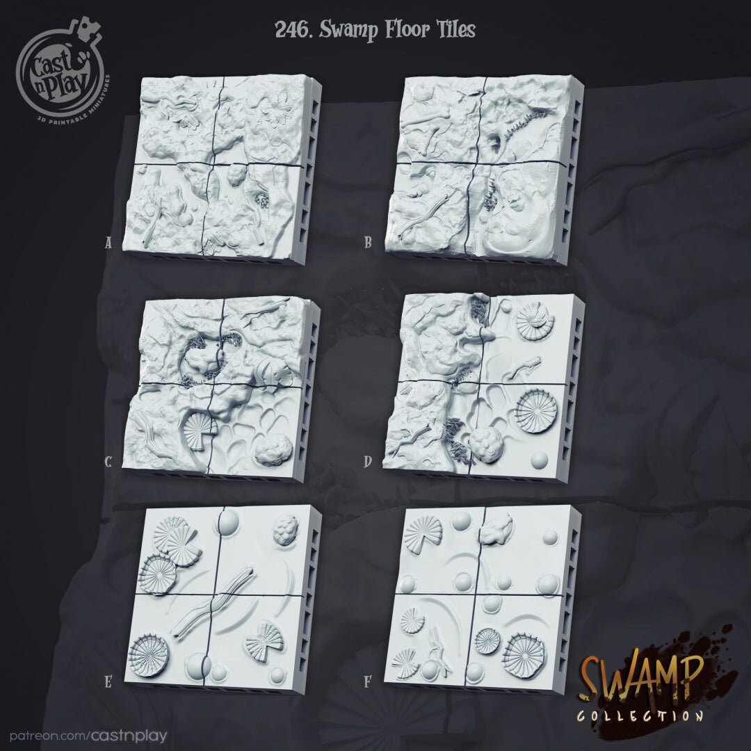 Swamp Floor Tiles D&D Dnd Dungeons and Dragons Wargaming 3D Printed ...