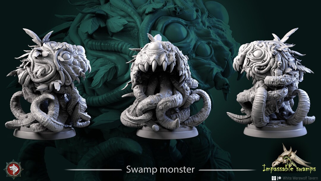 Swamp Monster D&D Dnd Dungeons and Dragons Wargaming 3D Printed Model ...
