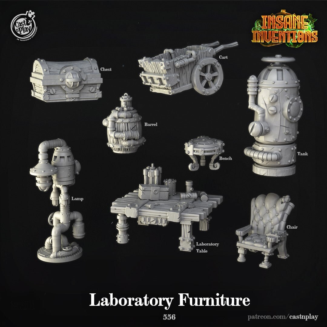 Laboratory Furniture D&D Dnd Dungeons and Dragons Wargaming 3D Printed ...