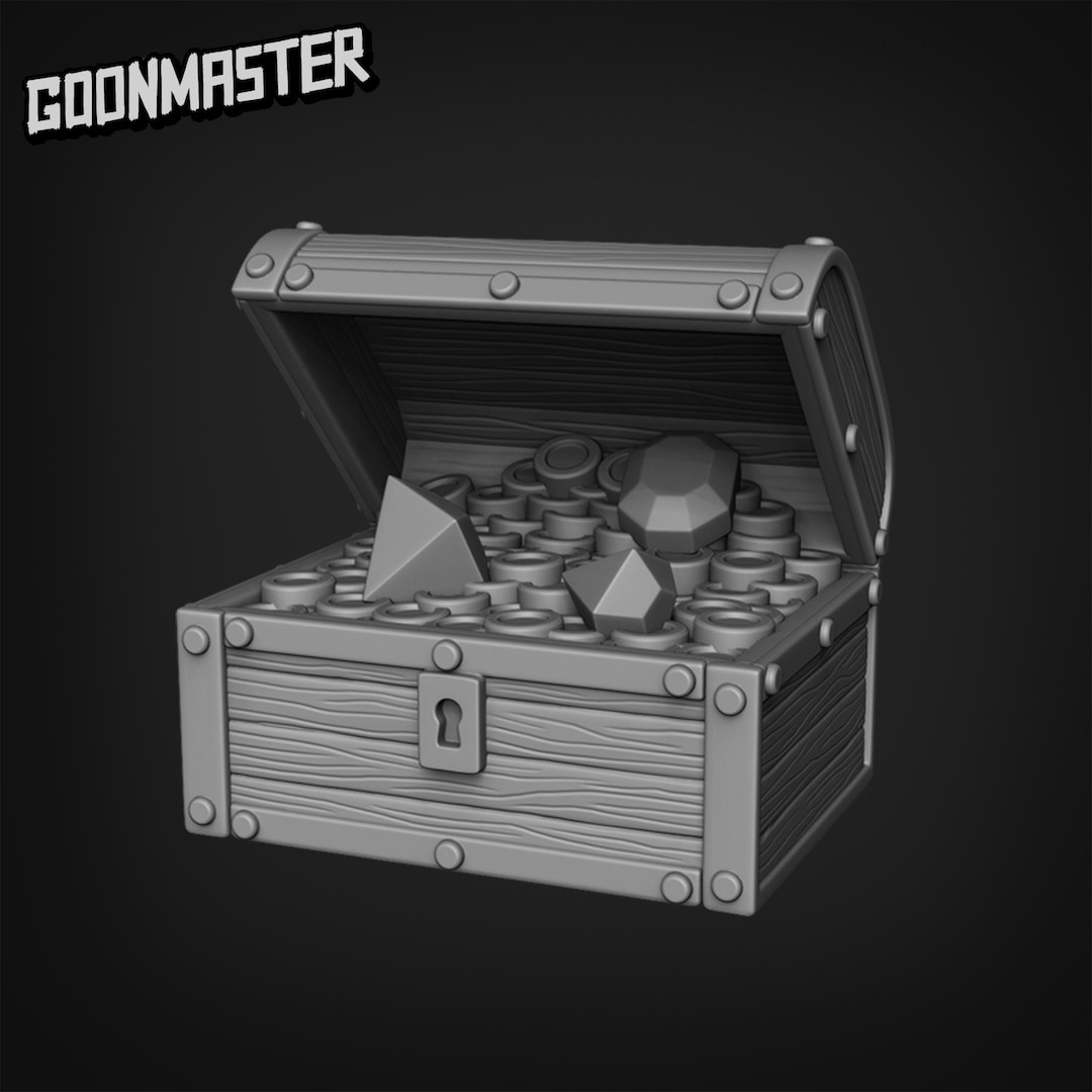 Open Treasure Chest D&D Dnd Dungeons and Dragons Wargaming 3D Printed ...