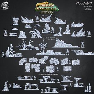 Volcano Terrain Core Set D&D Dnd Dungeons and Dragons Wargaming 3D ...