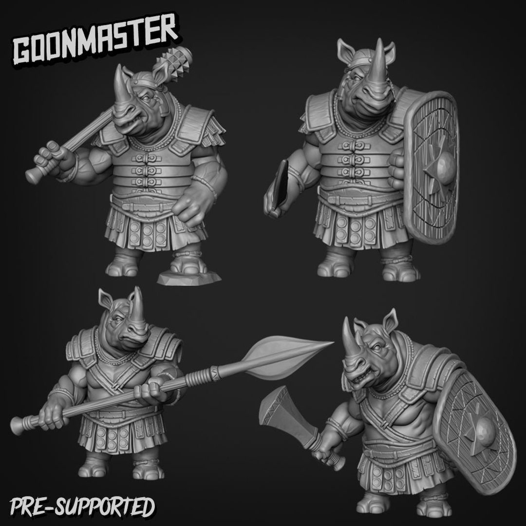 Rhino Bundle 2 D&D Dnd Dungeons and Dragons Wargaming 3D Printed Model ...
