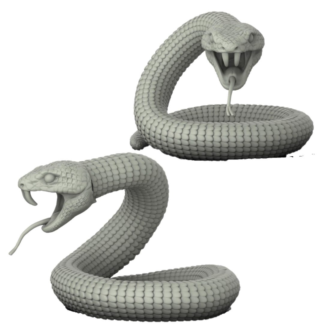 Snake D&D Dnd Dungeons and Dragons Wargaming 3D Printed Model Role ...