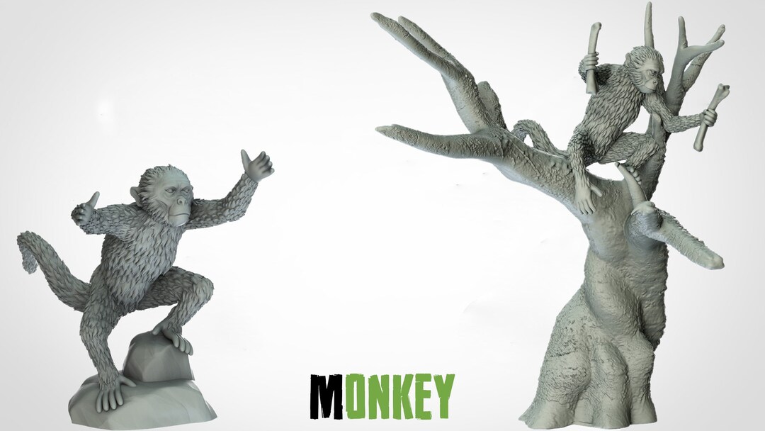 Monkeys D&D Dnd Dungeons and Dragons Wargaming 3D Printed Model Role ...