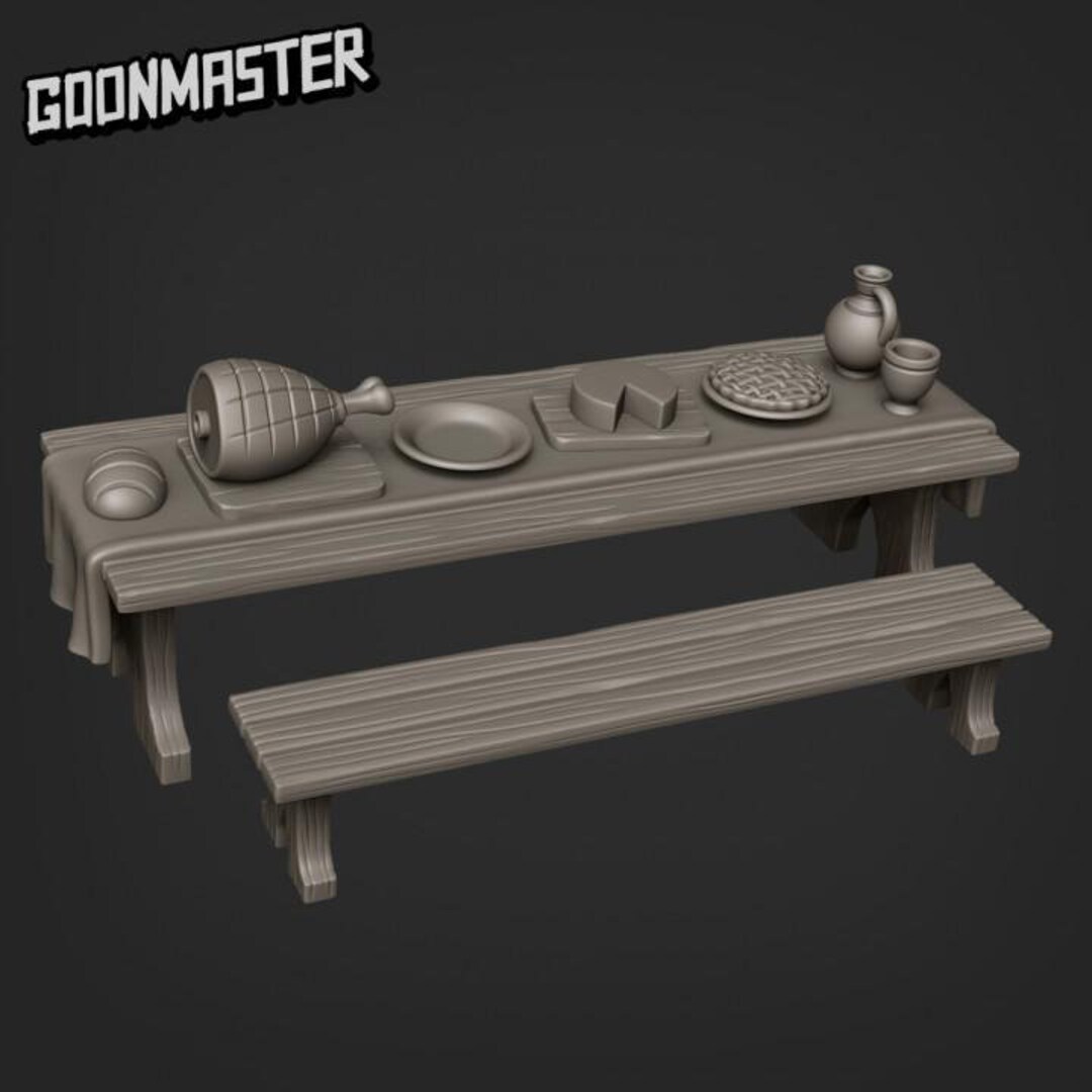 Banquet Table D&D Dnd Dungeons and Dragons Wargaming 3D Printed Model ...