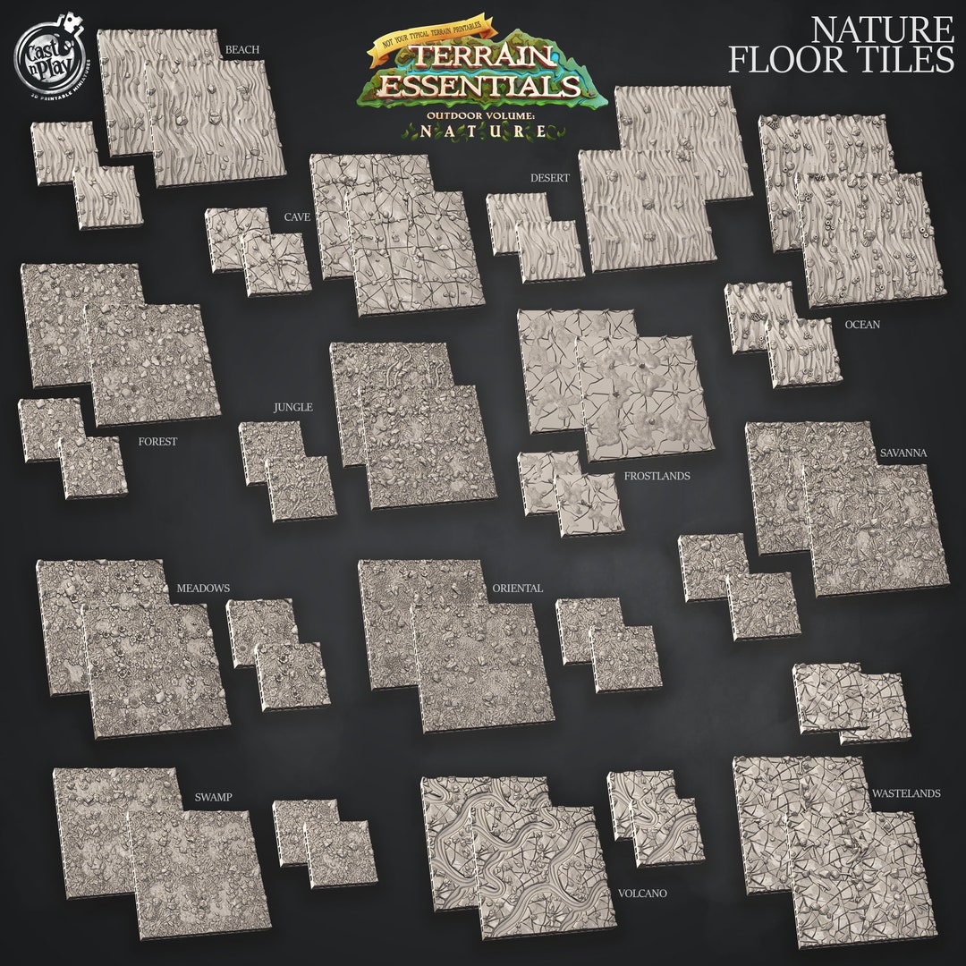 Nature Terrain Modular Floors D&D Dnd Dungeons and Dragons Wargaming 3D ...