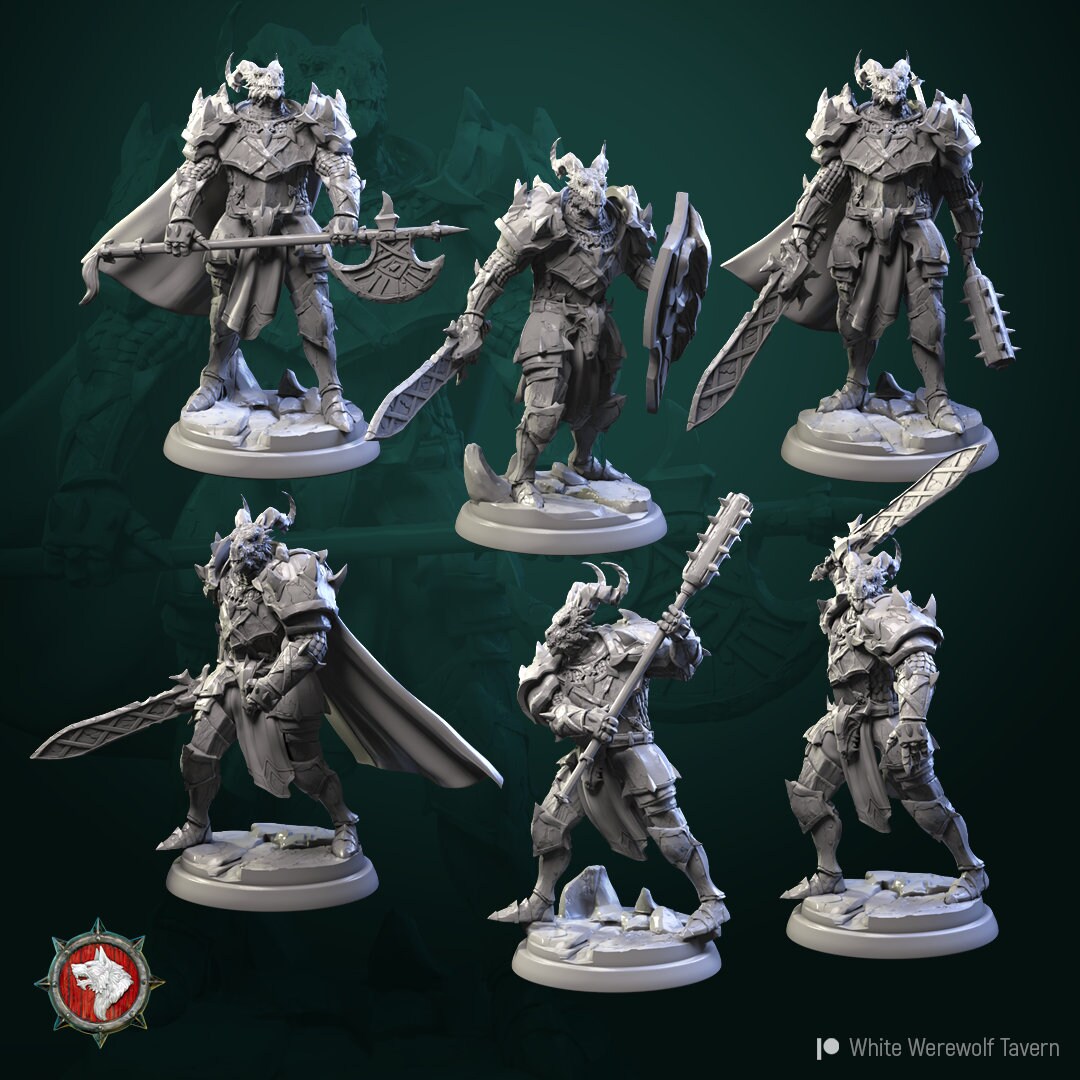 Dragonborn Knight Bundle D&D Dnd Dungeons and Dragons Wargaming 3D ...