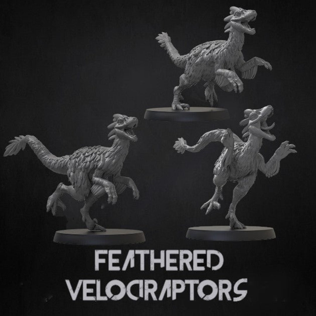 Feathered Velociraptor Bundle D&D Dnd Dungeons and Dragons Wargaming 3D ...
