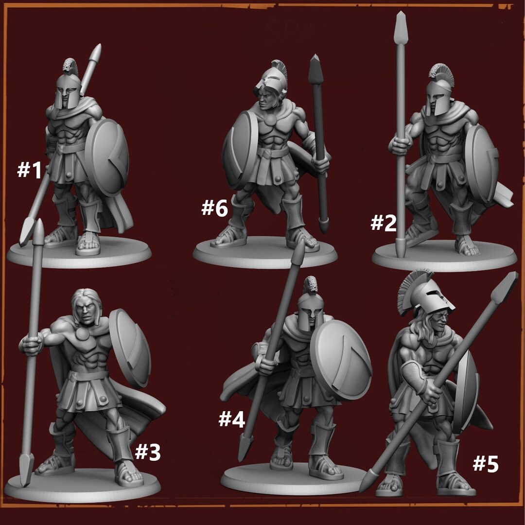Spartan Spearman Bundle D&D Dnd Dungeons and Dragons Wargaming 3D ...