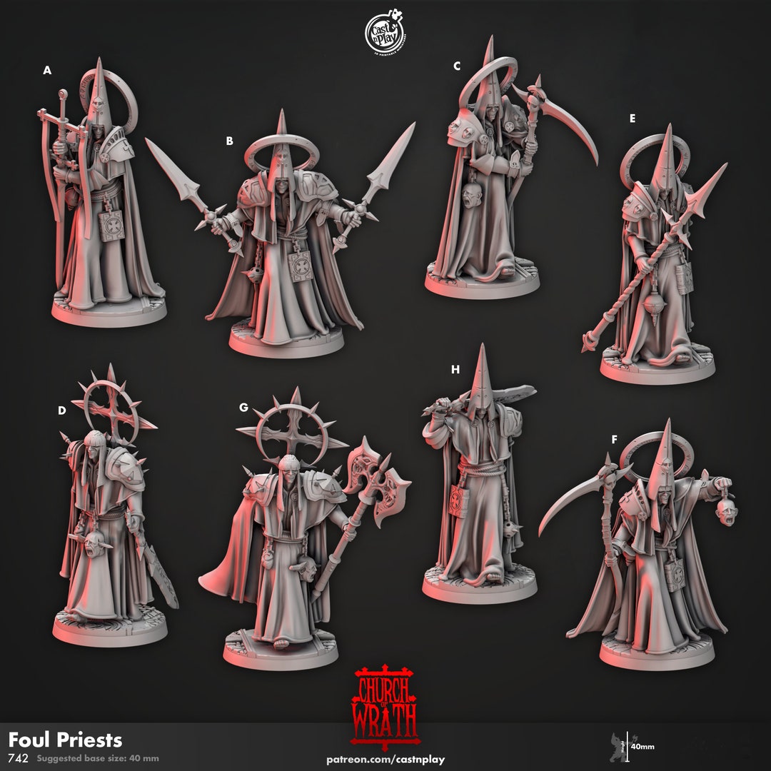 Foul Priests Bundle D&D Dnd Dungeons and Dragons Wargaming 3D Printed ...