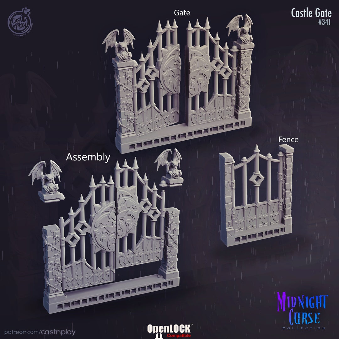 Castle Gate D&D Dnd Dungeons and Dragons Wargaming 3D Printed Model ...