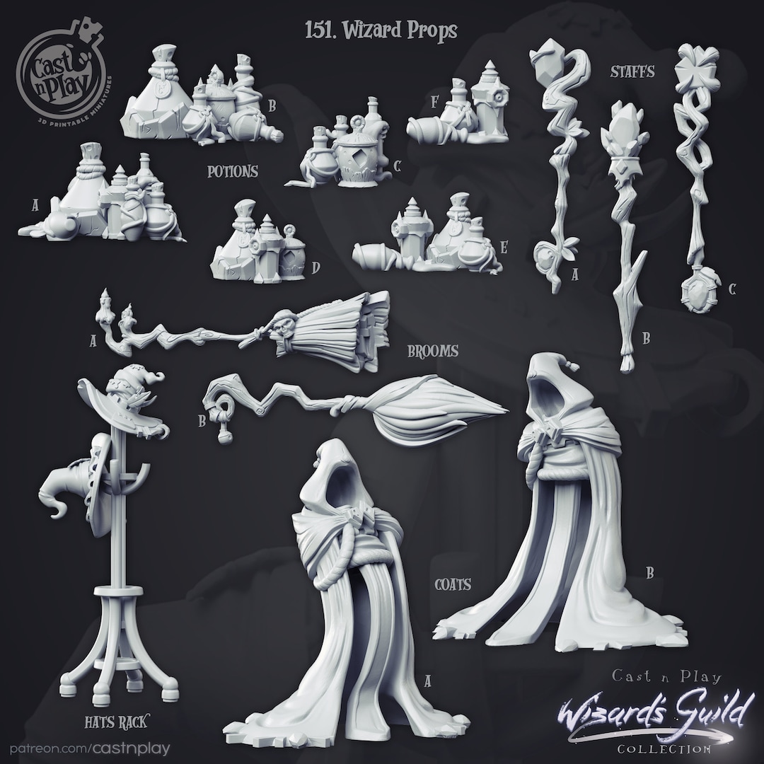 Wizard Props D&D Dnd Dungeons and Dragons Wargaming 3D Printed Model ...