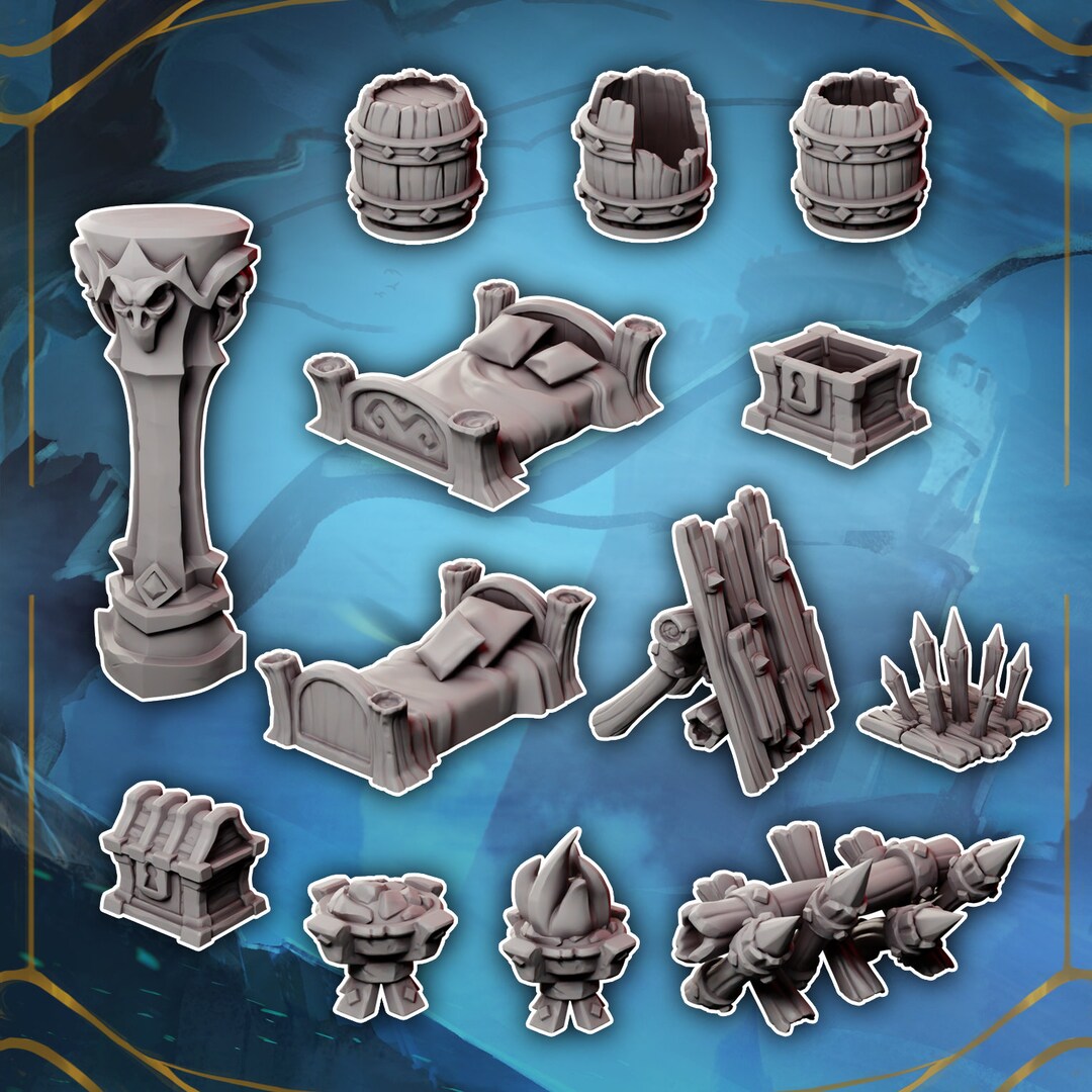 Dungeon Props Bundle D&D Dnd Dungeons and Dragons Wargaming 3D Printed ...