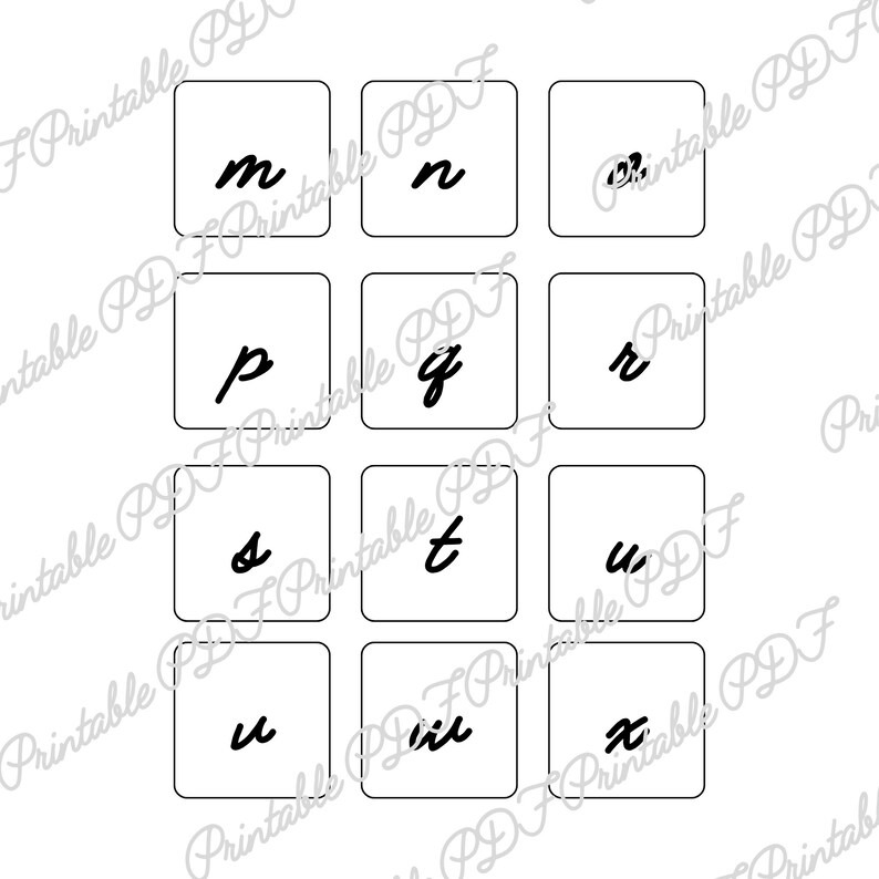 Printable ABC Cards: Lowercase Script Letters Fun Learning for Kids ...