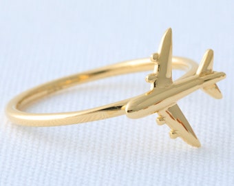 Plane Gold Ring - Etsy