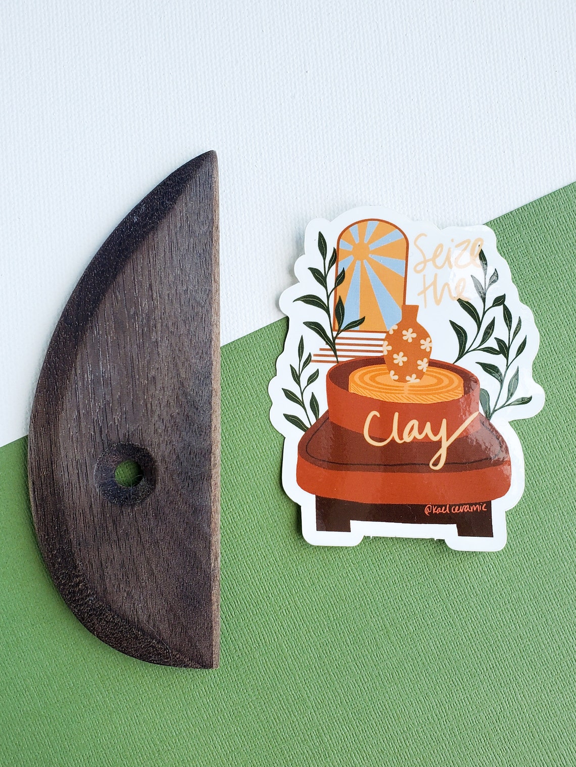 Seize the Clay Vinyl Sticker Pottery Stickers Botanical - Etsy