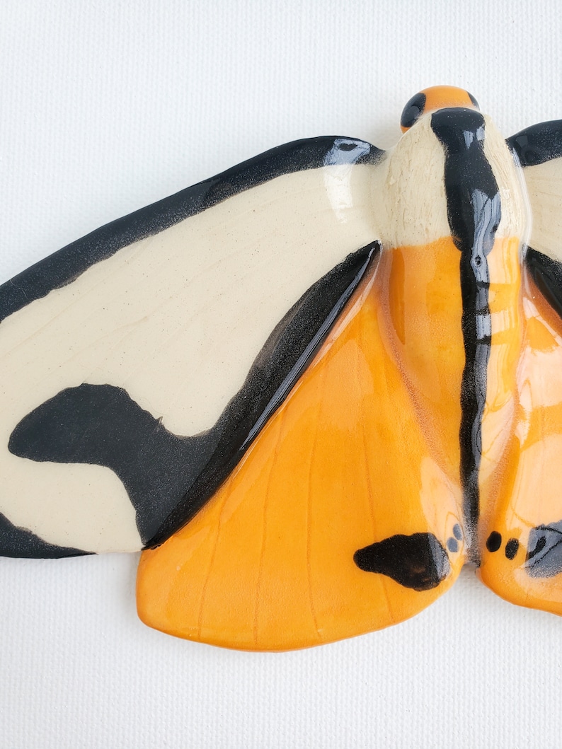Handmade Ceramic Moth Wall Decor: Botanical Art Hanging Set - Etsy