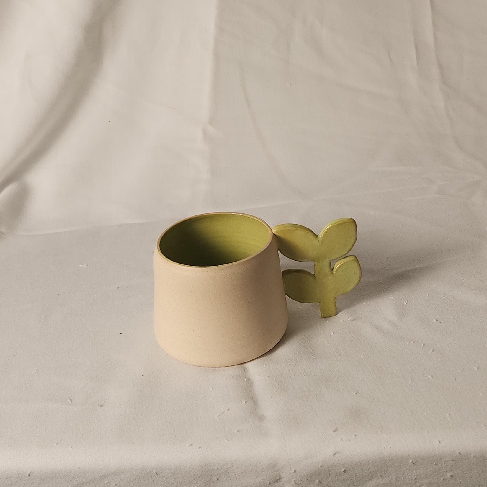 Green Leaf Handle Mug - Etsy