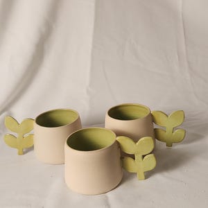 Green Leaf Handle Mug - Etsy