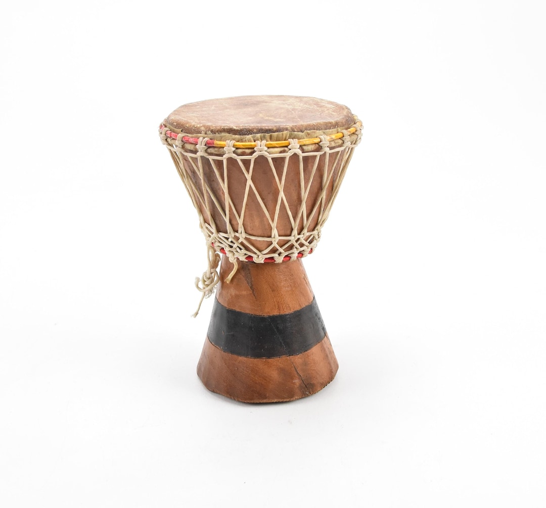 Chezbearfrance - Vintage Small Drum Musical Instrument Wooden Drum Hand ...