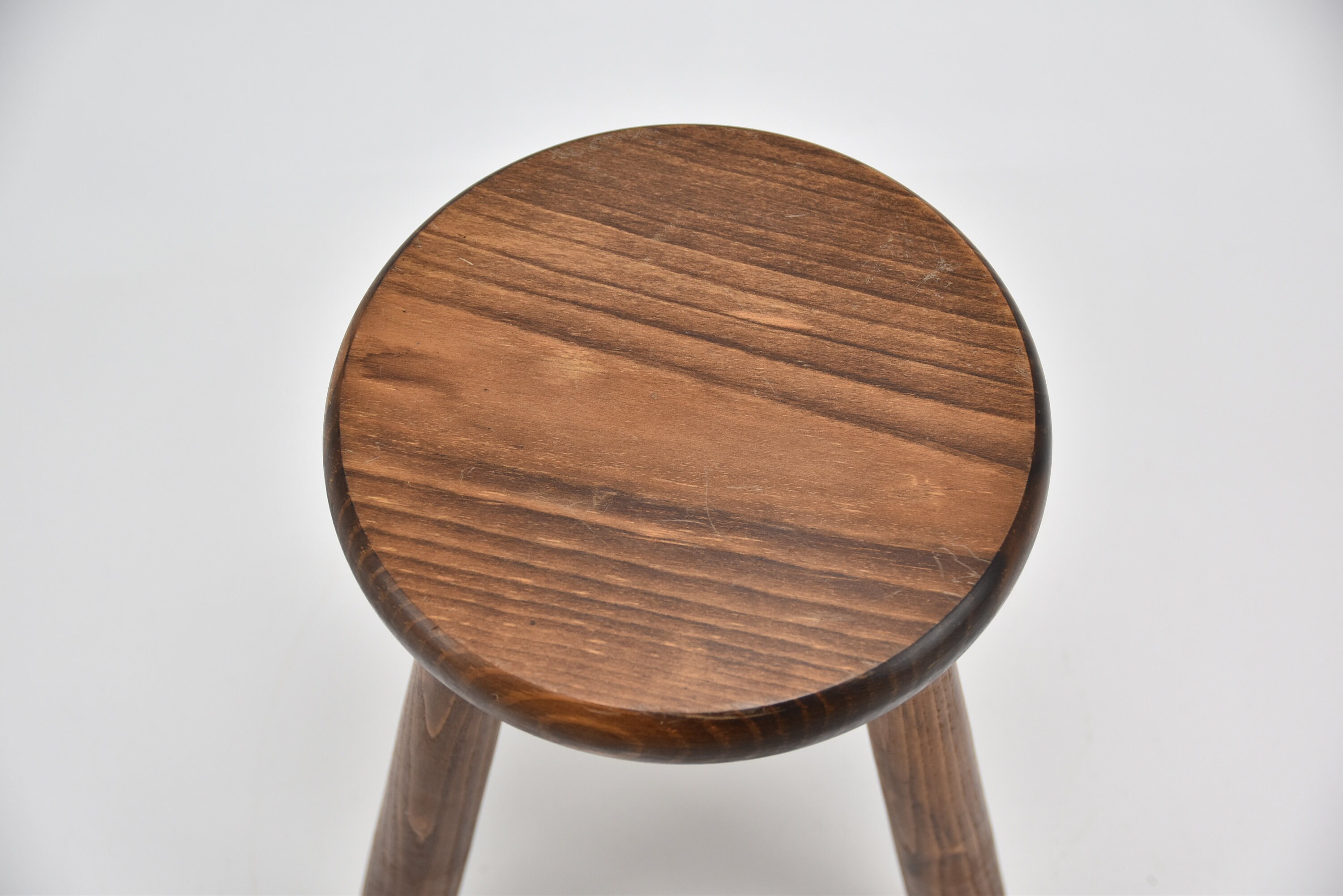 Vintage 15 Wooden Tapered Legged Round Top Stool Plant - Etsy