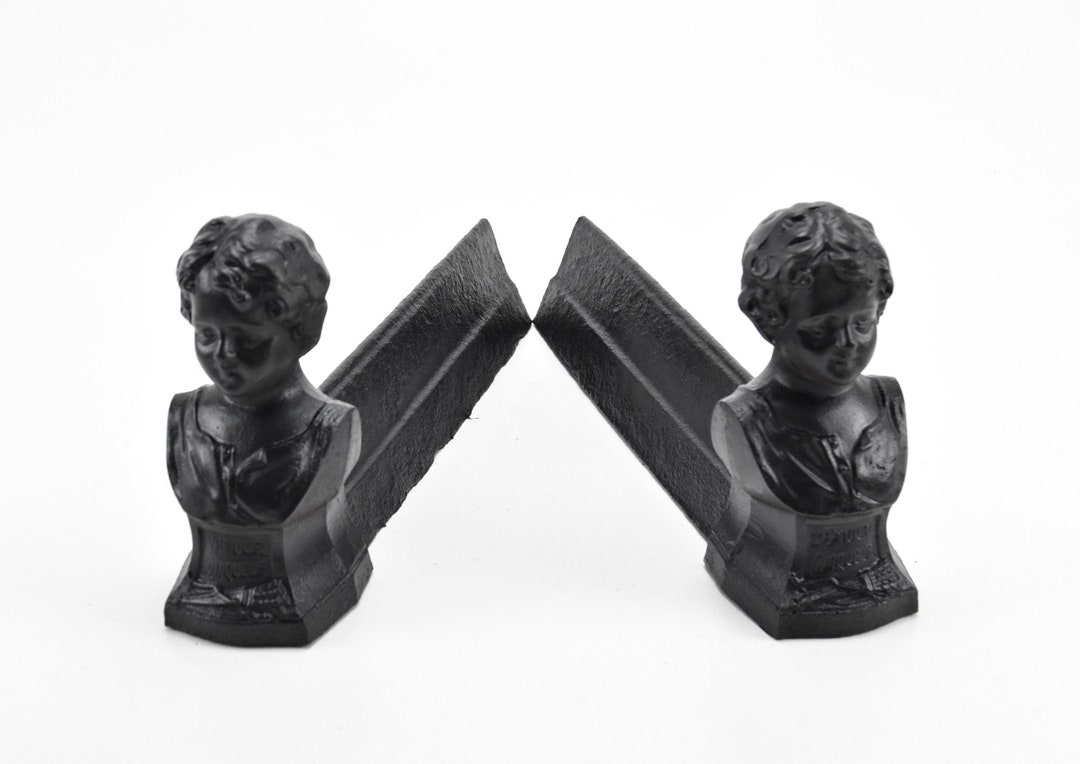 Chezbearfrance Vintage Heavy Firedogs Andirons Cast Iron Pair of ...